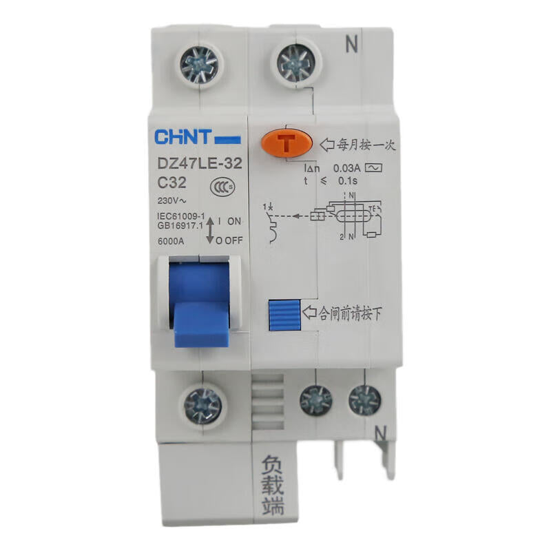 chint leakage miniature circuit breaker; dz47le-32 1p+n c32 30ma – koeedmro